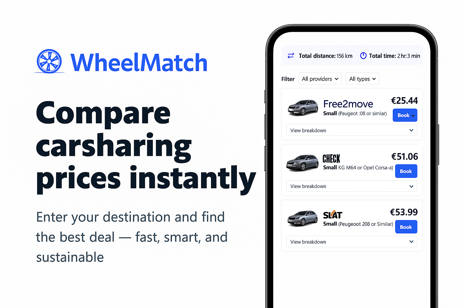 WheelMatch – Find Shared Cars for Your Trip